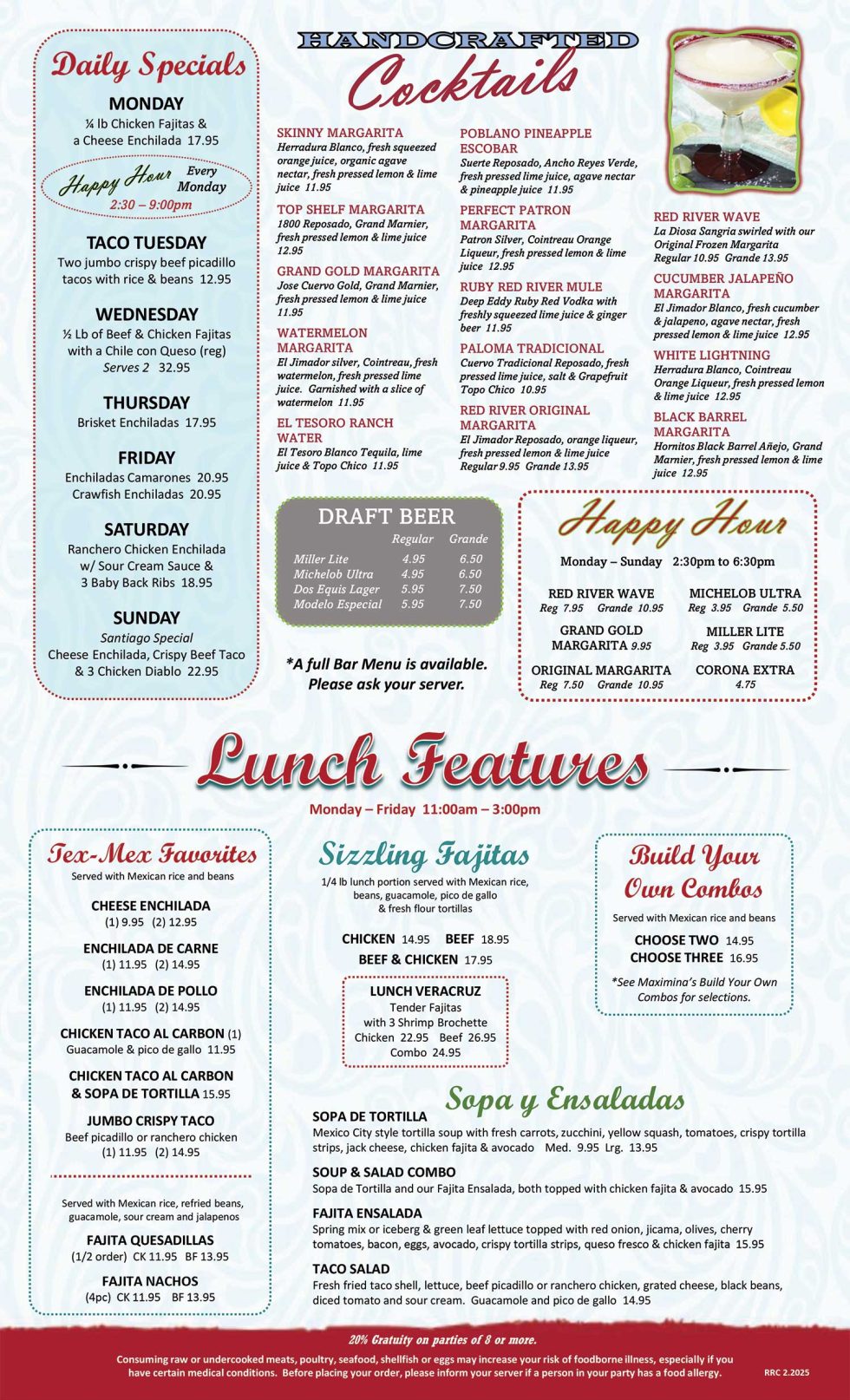 Dine-In Menu | Red River BBQ & Grill